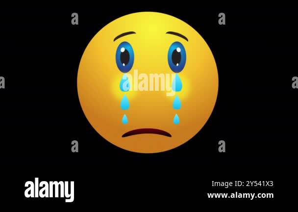 4K animated crying emoji in an alpha channel. 4K resolution looped ...