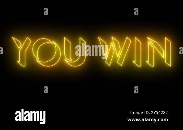 You Win text animation in 4K. Easy to put into any video. Neon-colored ...