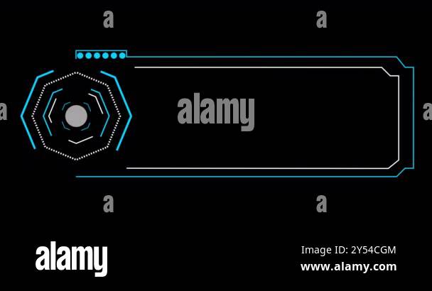 4K Sci-fi designed hud lower third in an alpha channel. Element of hud ...