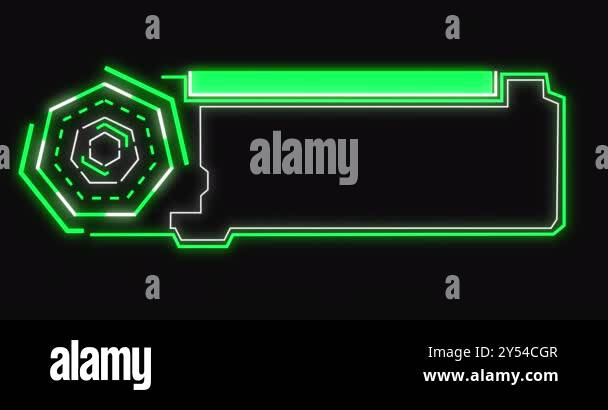 4K Sci-fi designed neon hud lower third in an alpha channel. Element of ...