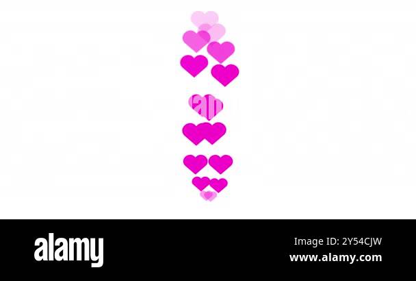 4K live reactions of pink hearts icons in an alpha channel. Social ...
