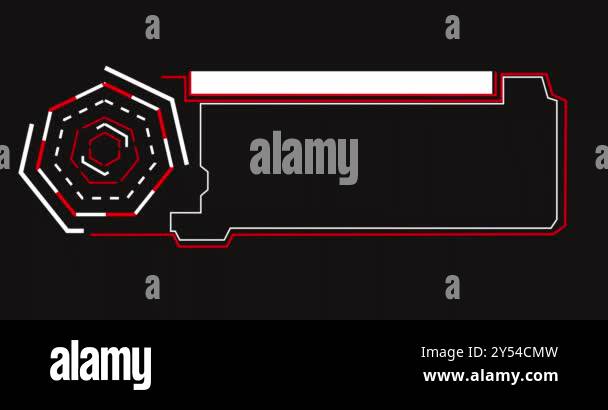 4K Sci-fi designed hud lower third in an alpha channel. Element of hud ...