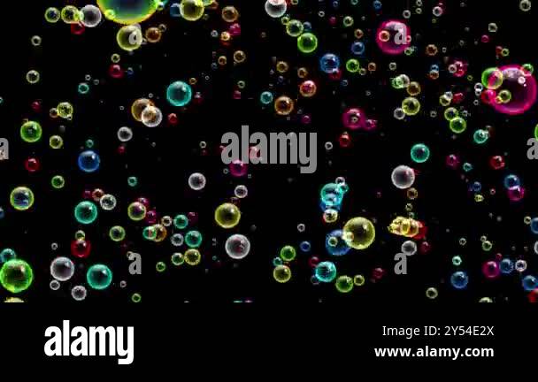 A fun and colorful animated background design with rainbow bubbles ...