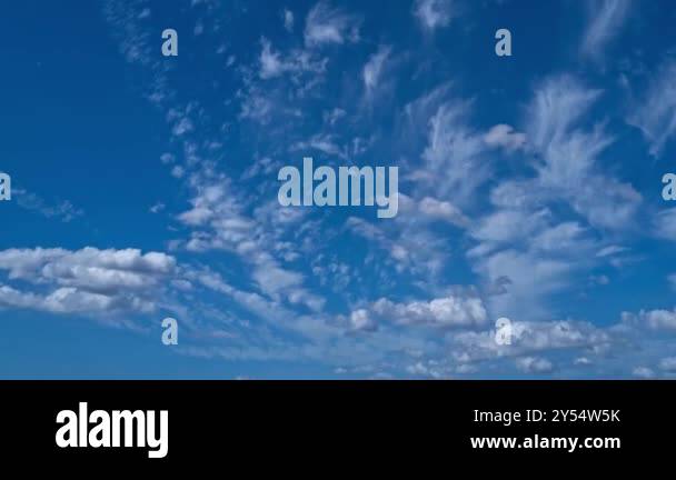 Sky timelapse. Cumulonimbus cloud movement. Moving clouds and sun. 4K ...