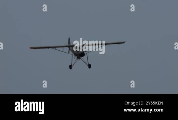 Padova Italy June 22 2024: Fieseler Fi 156 Storch in flight. Nazi STOL ...