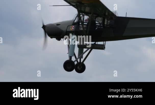 Padova Italy June 22 2024: Fieseler Fi 156 Storch performing a low pass ...