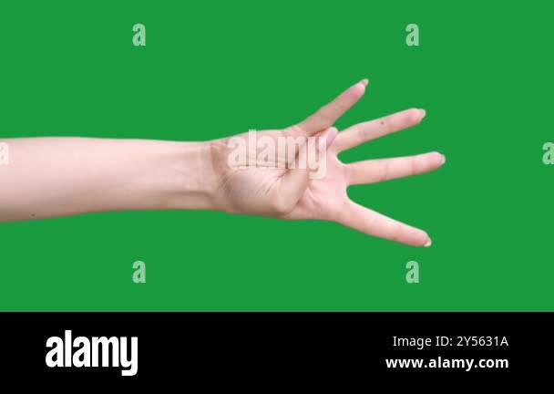 Vertical video. Counting hand. Countdown gesture. Ready signal. Female fingers showing numbers ...