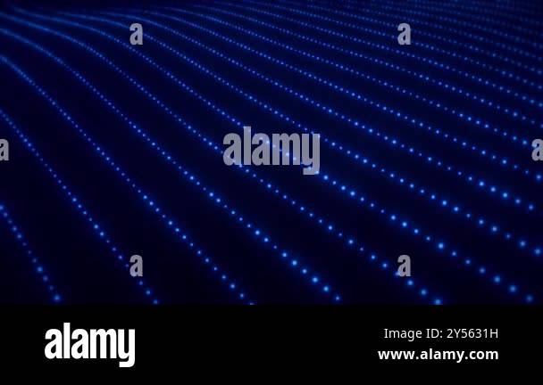 Neon blue dots on dark blue background, background animation, 4k render ...