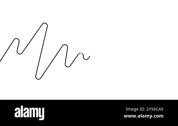 Animated black tape appear and disappear. Decorative wavy line is drawn ...