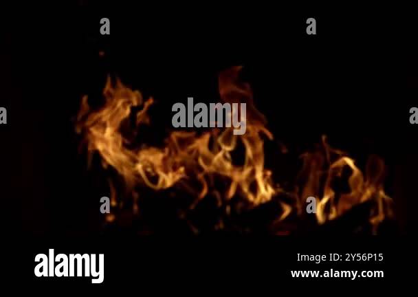 Fire on black for overlay design. Fire burn flame isolated, abstract ...