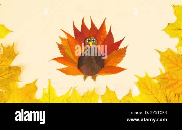 Happy Thanksgiving Day. Application autumn turkey made of red autumn ...