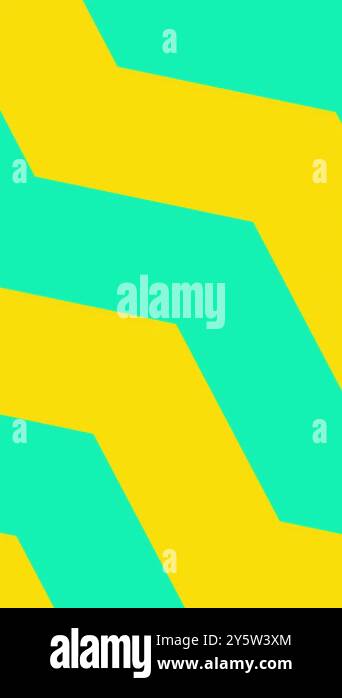 Curved lines animated background, zigzag pattern with cyan and yellow ...
