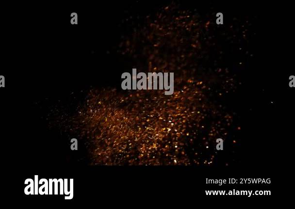 Realistic floating embers particles on black screen background.You can ...