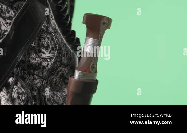 Traditional Saudi out-feet on chromakey. An Arabic knife that men carry ...