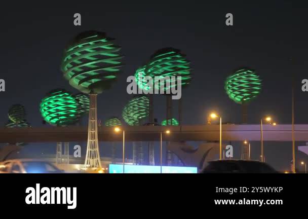 The Green Field Riyadh Road junction is a KSA landmark. The video shows ...