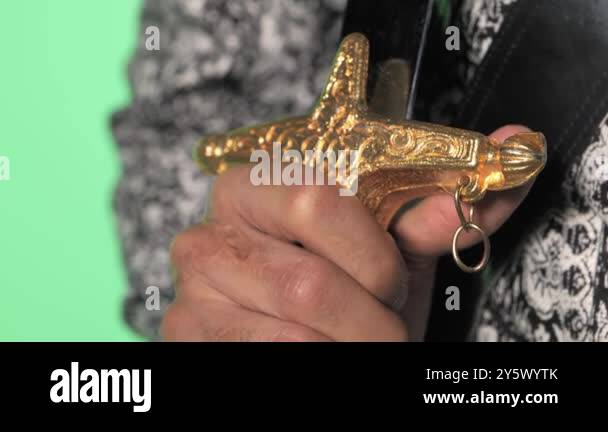 Traditional Saudi out-feet on chromakey. Arabian long saber - saif. The ...
