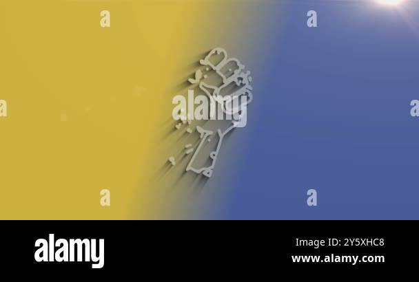 Freedom fight revolution with clenched fist symbol with natural shadow ...