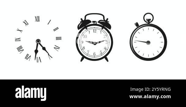Outline set time clock Stock Videos & Footage - HD and 4K Video Clips ...