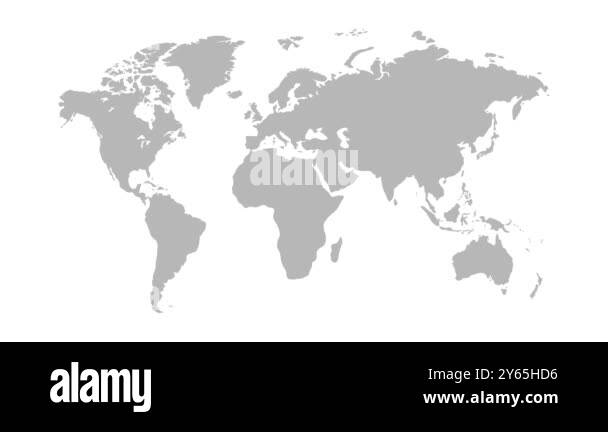 world map illustrating the continents with clear labels for North ...