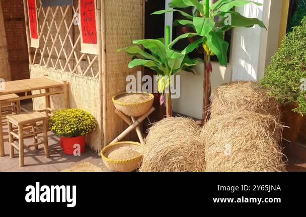 Scene decorate home for Tet from environmentally friendly material as ...