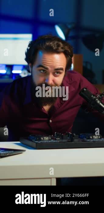 Vertical video Artist filming DJ mixing tutorial, showing examples of ...