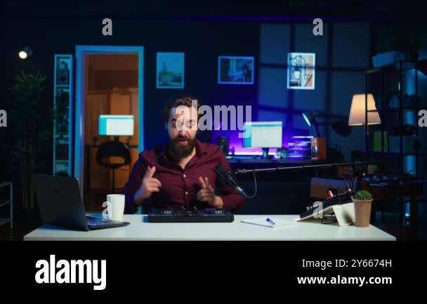 Artist filming DJ mixing tutorial, showing examples of sampling on ...