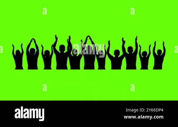 crowd clapping with enthusiasm on green screen background, perfect for ...