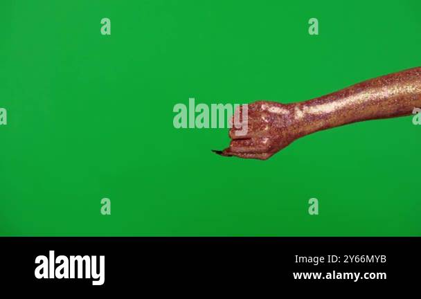 Scary hand showing gestures in studio. Creepy halloween monster hand in ...