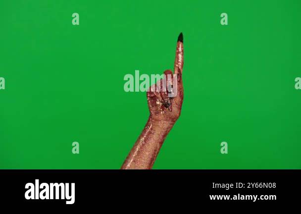 Scary hand showing gestures. Creepy halloween monster human hand in ...