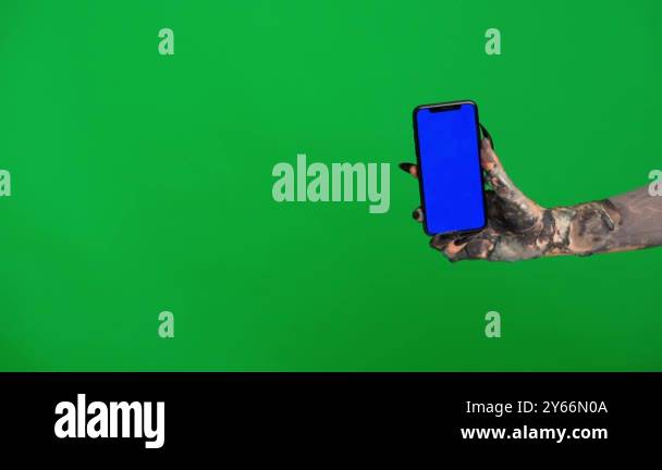 Scary hand showing gestures in studio. Creepy halloween monster hand in ...