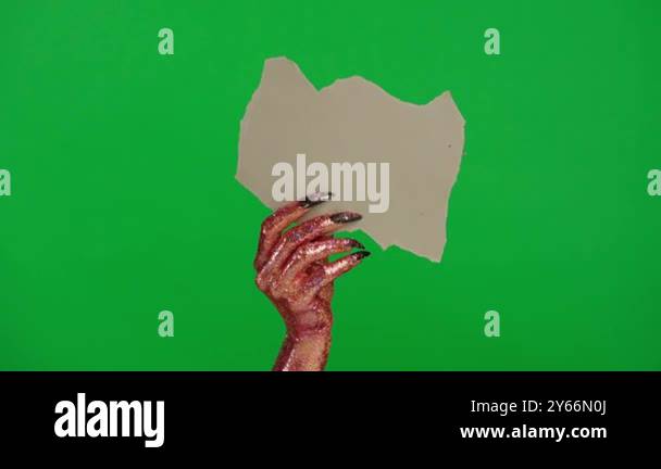 Scary hand showing gestures in studio. Creepy halloween monster human ...