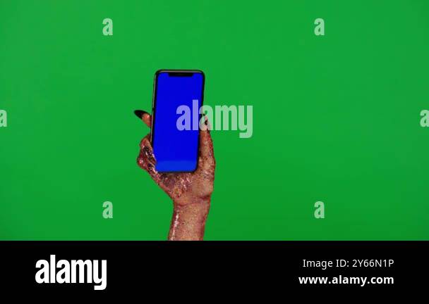 Scary hand showing gestures in studio. Creepy halloween monster hand in ...