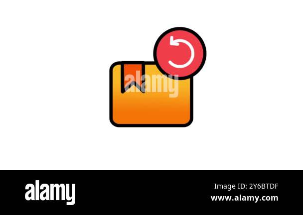 Looping animation of a package with a circular arrow, representing the ...