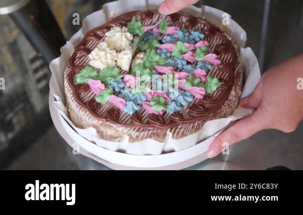 bite the cake unhealthy food addiction poor nutrition adult fat woman ...