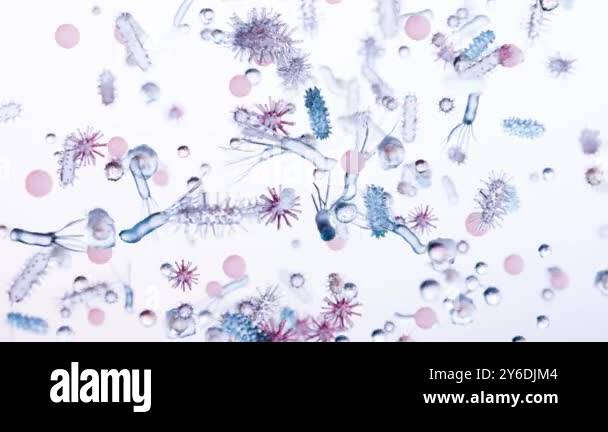 Different types of virus and bacteria and microbe and germs set ...