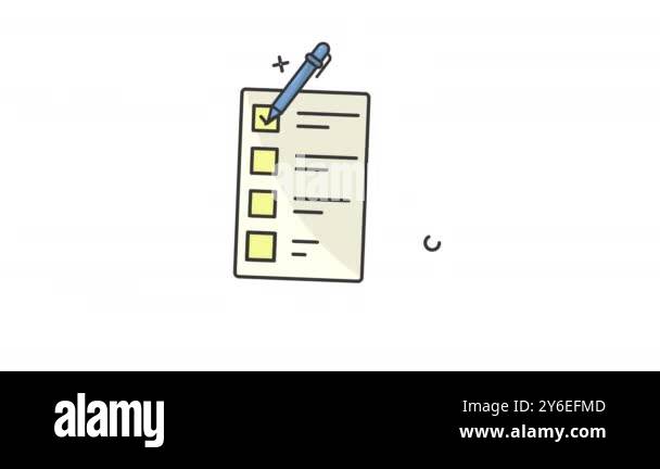 blank white paper animated icon motion graphic alpha channel video ...