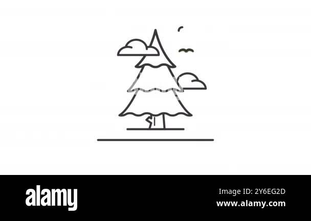 Cartoon illustration spruce tree Stock Videos & Footage - HD and 4K ...