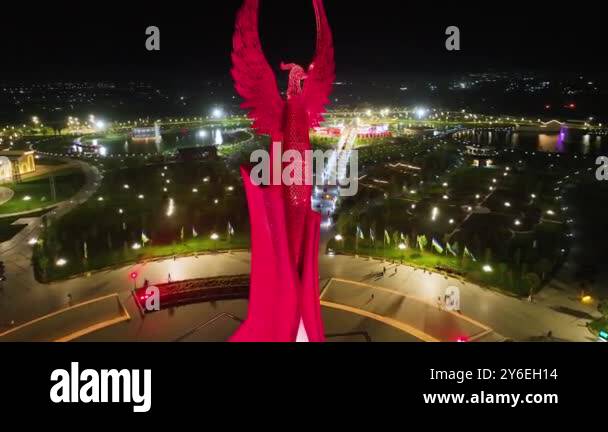 Tashkent, Uzbekistan - December 14, 2022: Aerial view of Huma bird ...