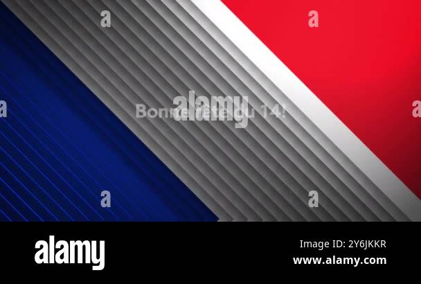 Animation of bonne fete du 14 text with french flag. Fete nationale ...