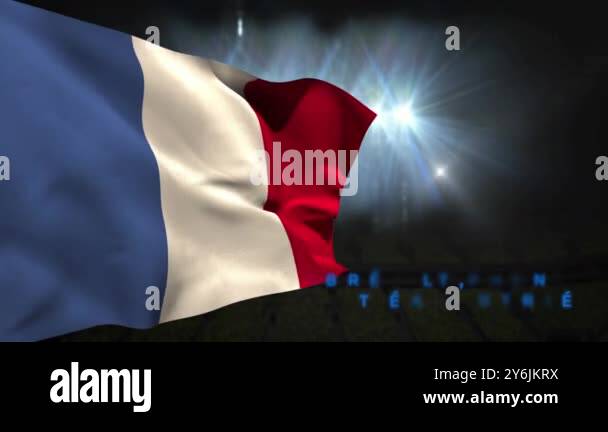 Animation of liberte, egalite, fraternite text and french flag and ...