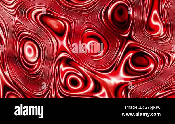 Animated texture liquid background . Abstract red color pattern twist ...