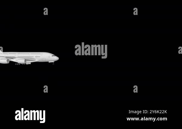 Passenger plane flies from left to right, Alpha Channel Stock Video ...