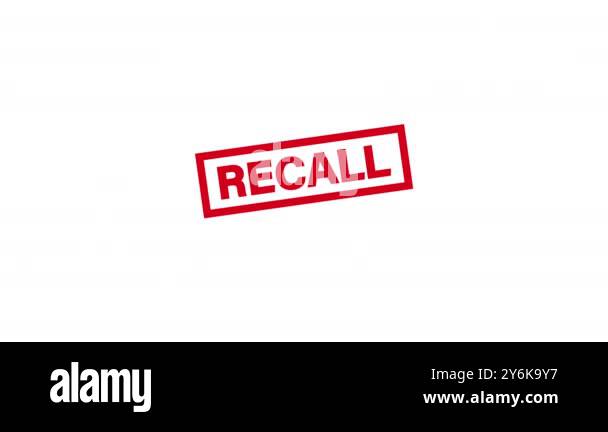 Recall red stamp style. Recall text written on red stamp sign 4k ...