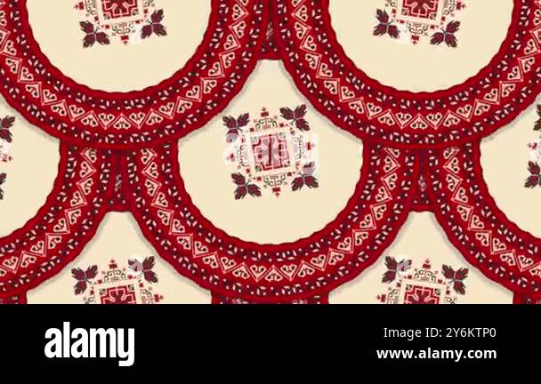 Romanian rotating embroidery pattern, 4k abstract background loop in ...