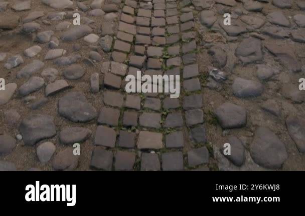 A stunning and picturesque cobblestone pathway, set amidst lush natural ...