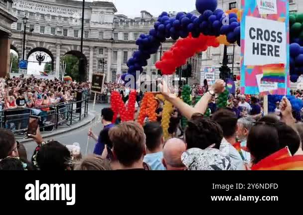 London, United Kingdom, July 6 2019: Pride Parade in Trafalgar Square ...