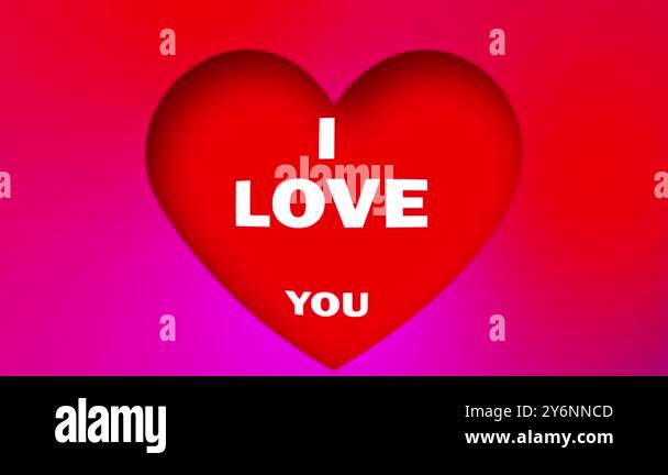 I Love You animation, Red heart 3D animation, Floating Love You heart ...