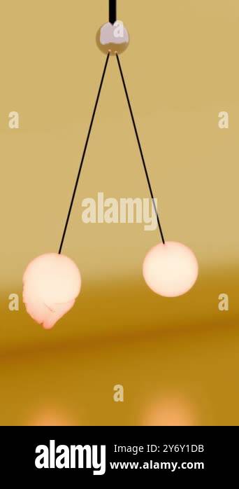 Scientific pendulum with balls. Design. Newtons pendulum of two balls ...