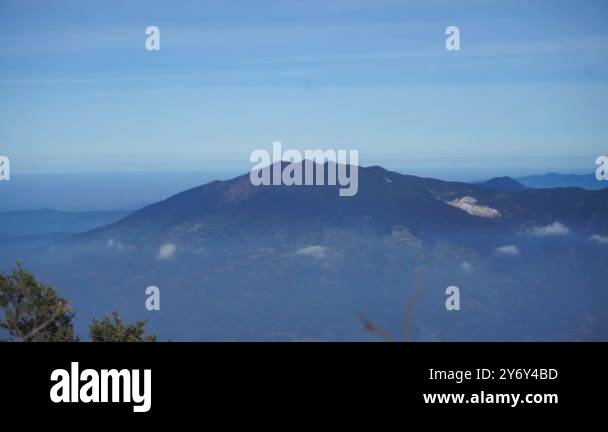 The natural beauty of the bright peak of Mount Cikuray with a stretch ...