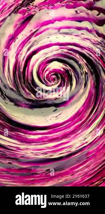 Abstract white, black, and pink 3D spiral shaped tornado with unusual ...